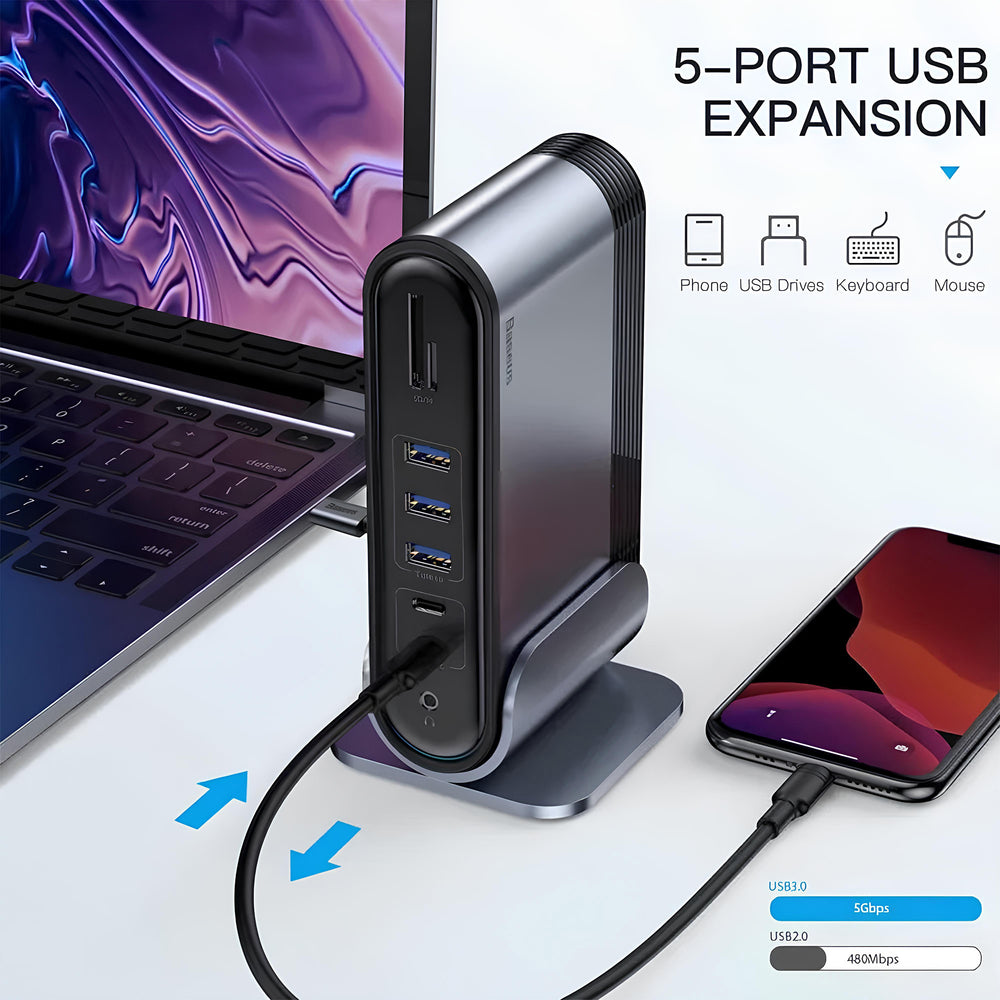 Baseus UnionJoy Series 17-Port Triple-Display Docking Station Baseus UnionJoy Series 17-Port Triple-Display Docking Station