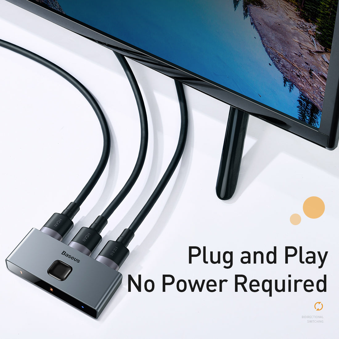 Baseus Matrix Two-Way HDMI Switch – 2-in-1 & 1-in-2 4K Hub